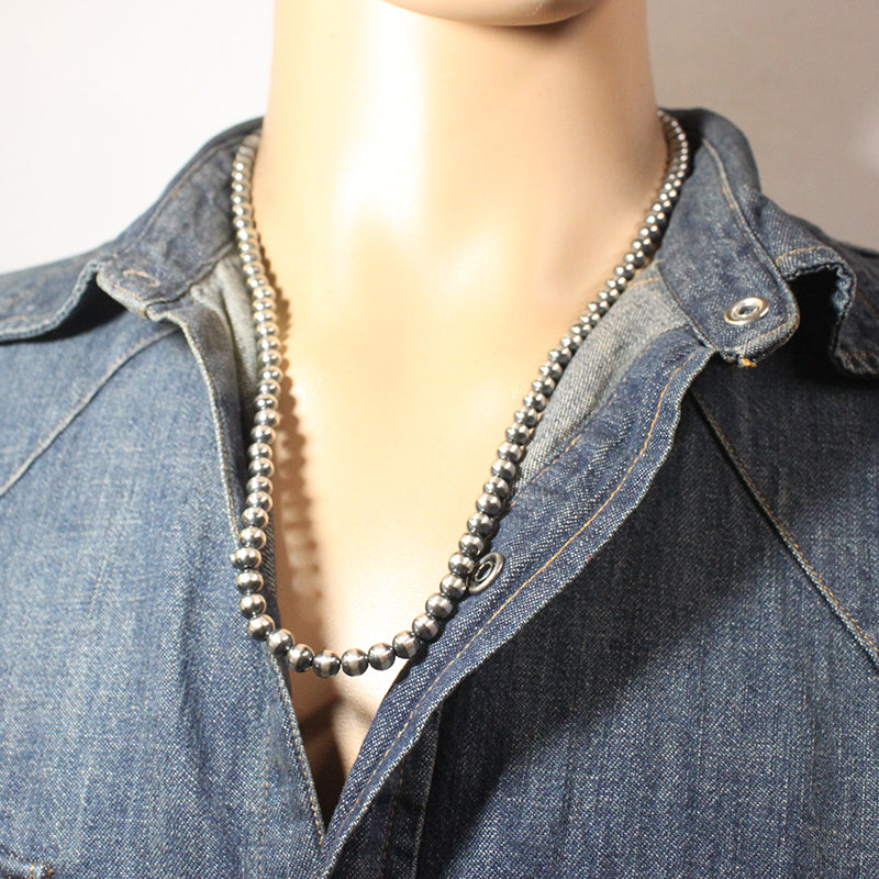 Navajo Pearl 6mm Necklace by Reva Goodluck – Gallup Trading
