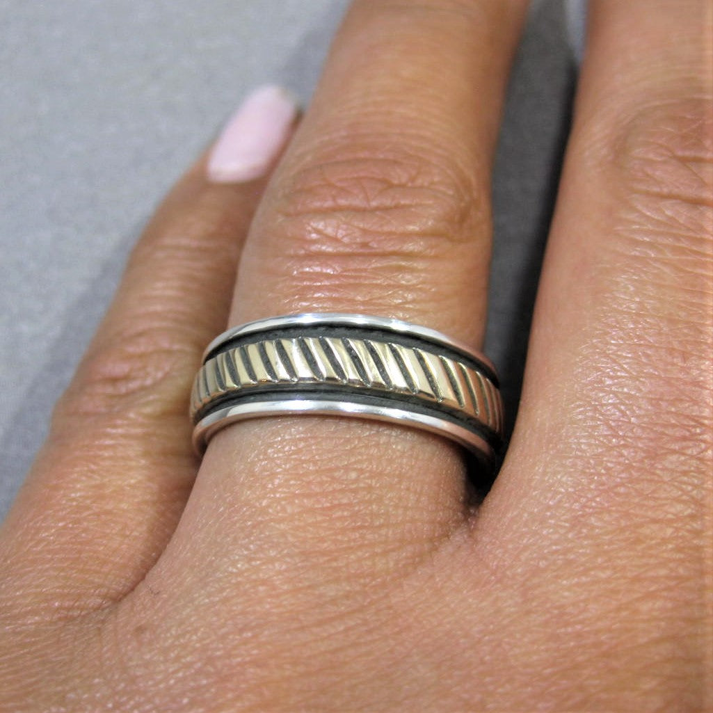 14k & Silver Ring by Bruce Morgan – Gallup Trading